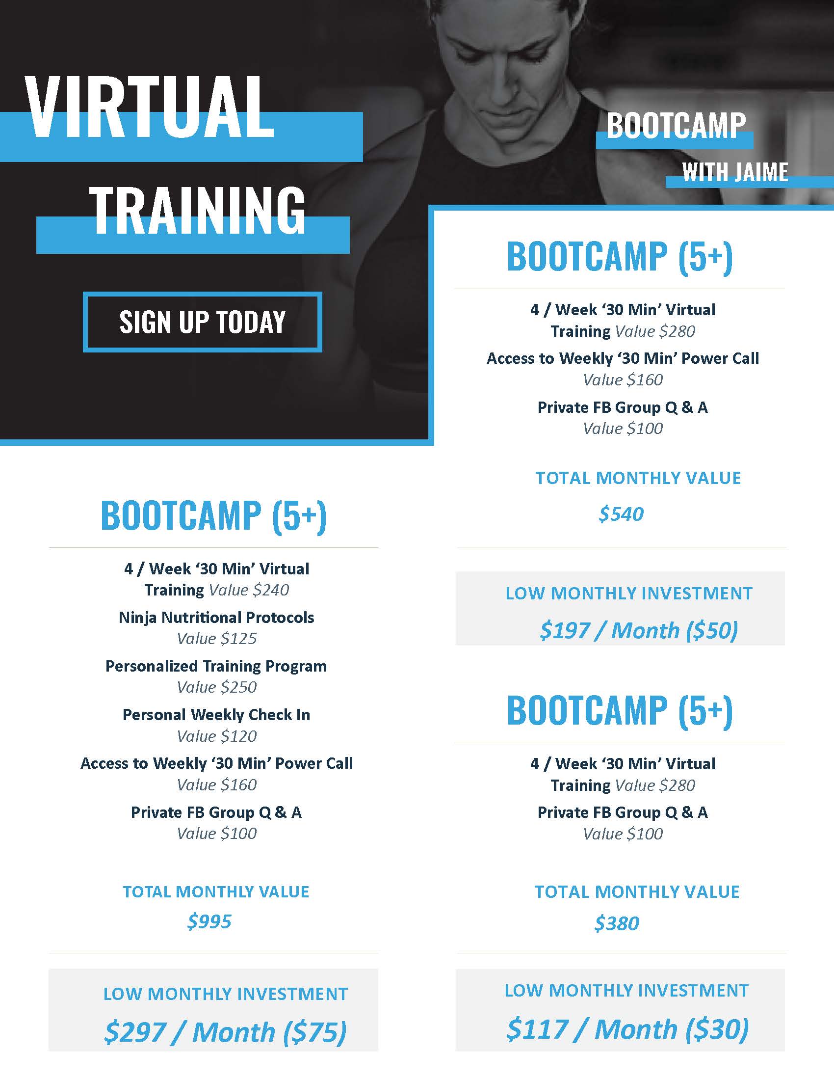 VIRTUAL TRAINING PACKAGES – Jaime Filer